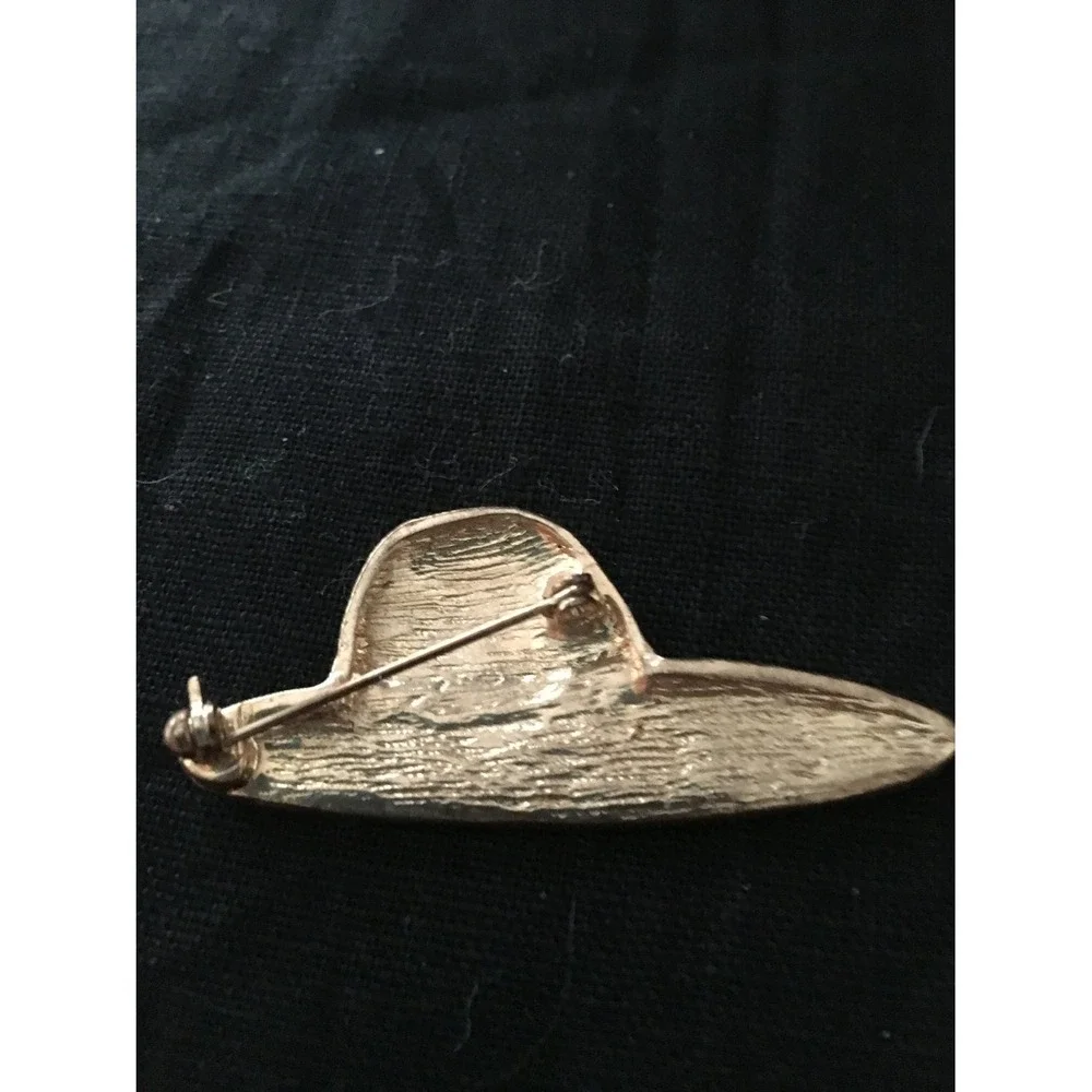 Jewelry | Vintage Rhinestone Enamel Red Hat Pin Brooch Pin | Poshmark